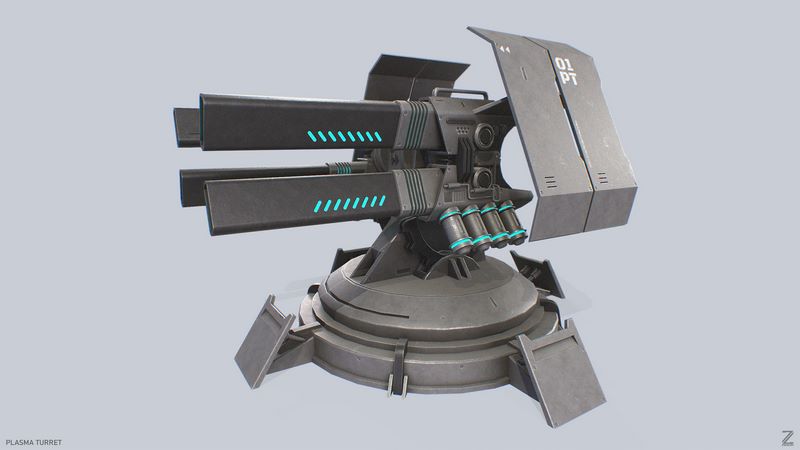 Desire FX 3d models | Plasma turret Low-poly 3D model