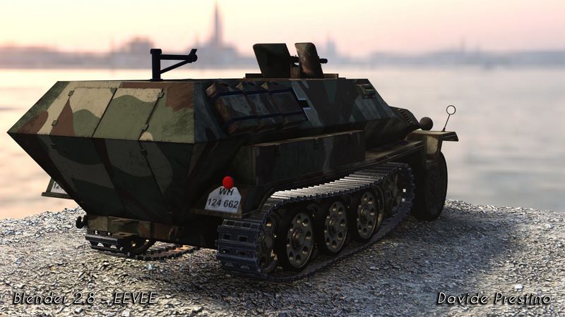 Desire FX 3d models | Half-track SDKFZ C military German Truck Low-poly ...