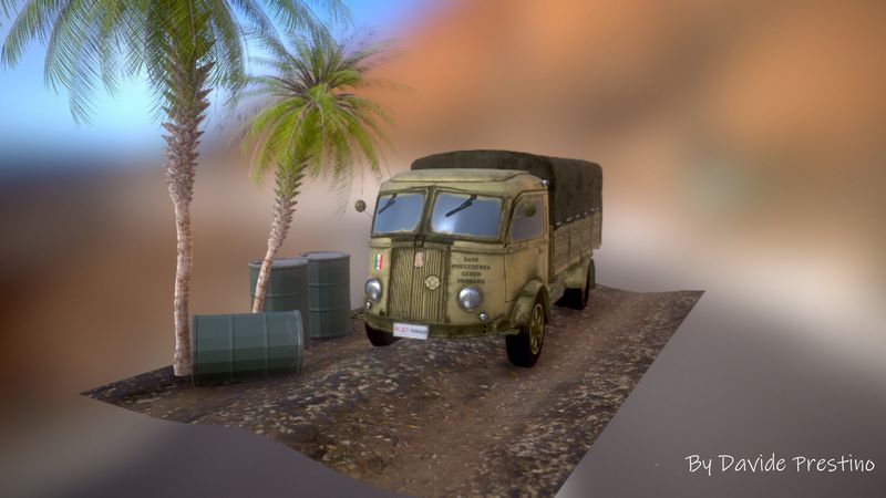 Desire FX 3d models | WWII Truck Fiat 626 CN Italian Low-poly 3D model