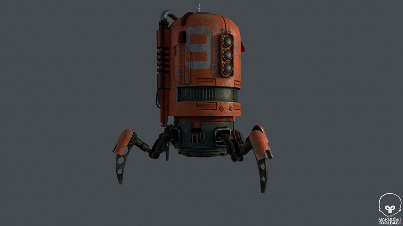 Desire FX 3d models | Spider Bot with four robotic Limbs Low-poly 3D model
