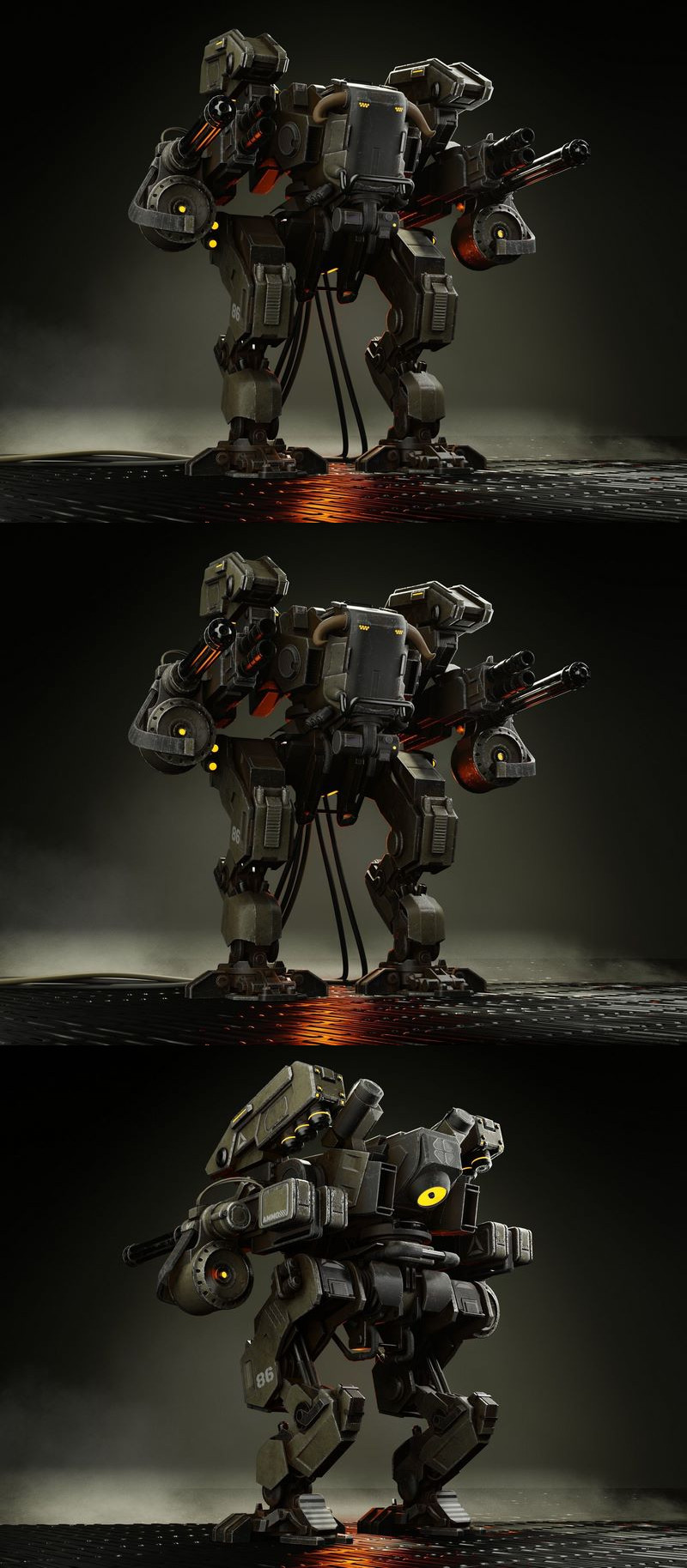 Desire FX 3d models | Warrior Mech Low-poly 3D model