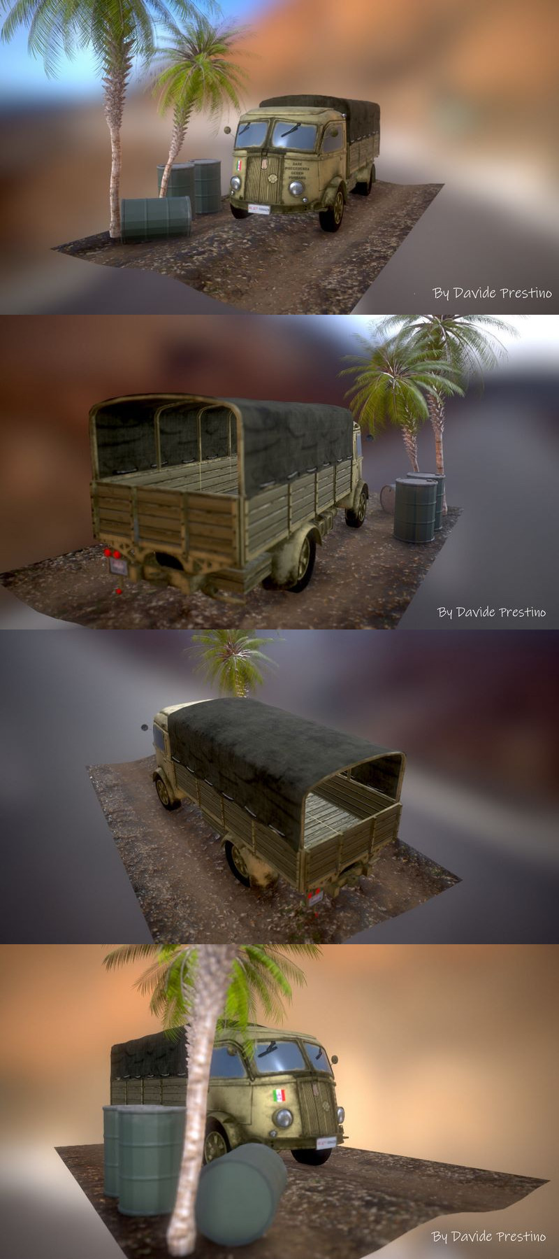 Desire FX 3d models | WWII Truck Fiat 626 CN Italian Low-poly 3D model