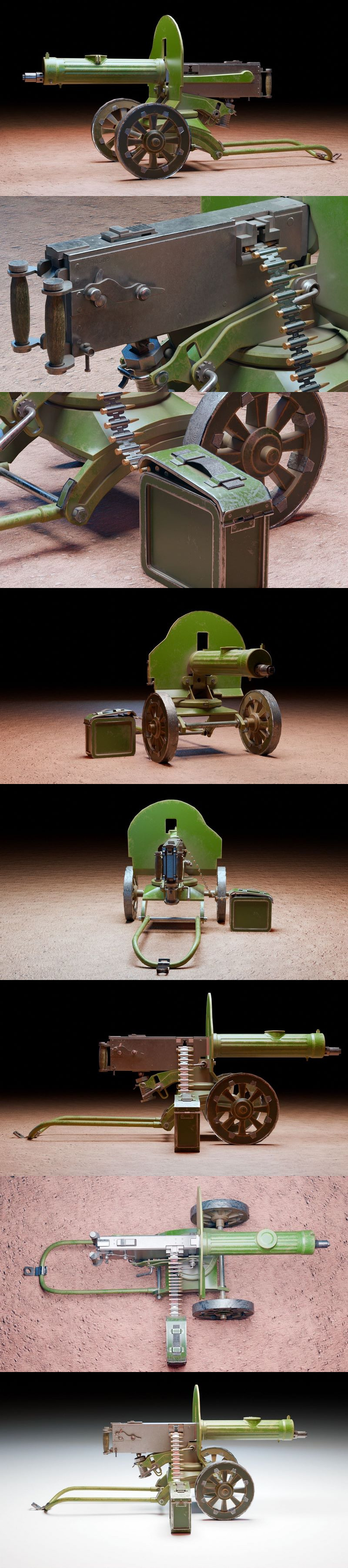 Desire FX 3d models | Machine gun Low-poly 3D model