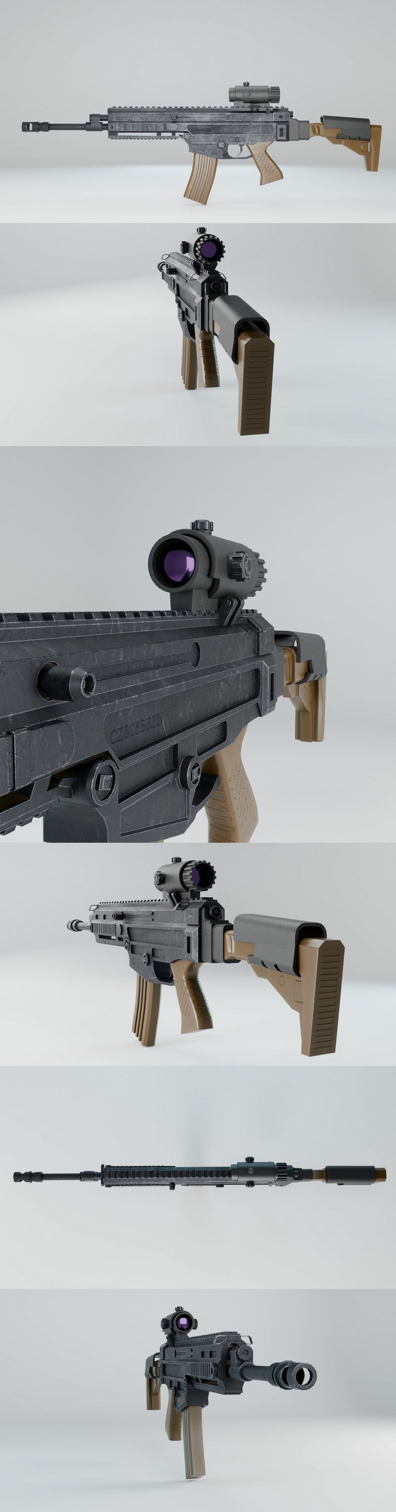 Desire FX 3d models | Assault rifle Low-poly 3D model