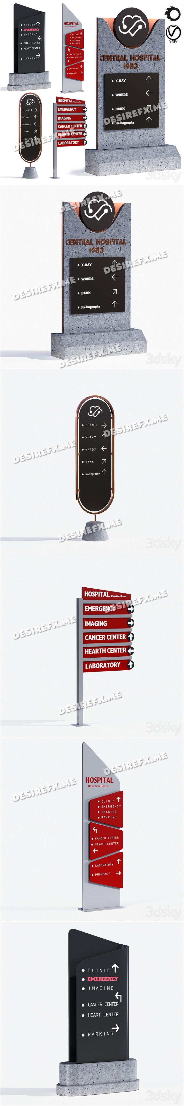 Desire FX 3d models | 3d model of hospital information board for ...
