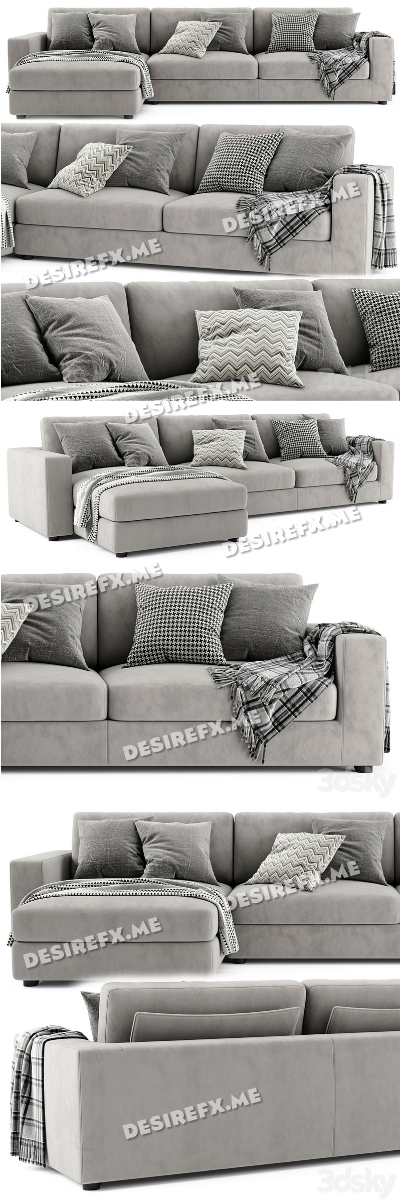 Desire FX 3d models | Bonaldo Hiro Chaise Longue Sofa – 3D Model