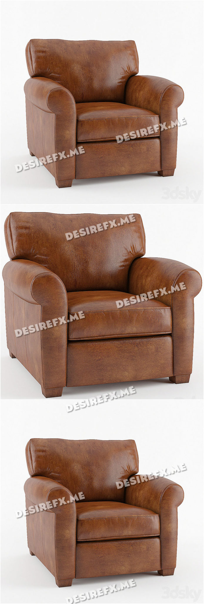 Desire FX 3d models | Crate & Barrel Carlton Leather Recliner – 3D Model
