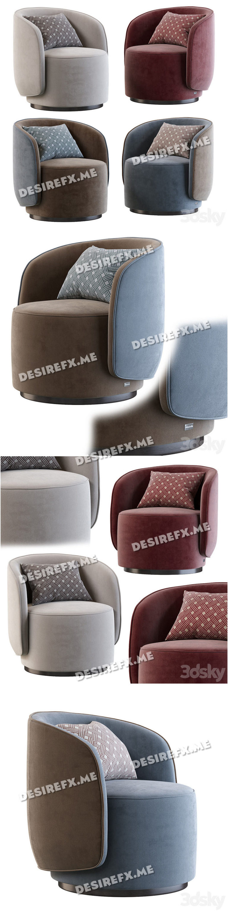 Desire FX 3d models | Fendi Casa Annabelle armchair – 3D Model
