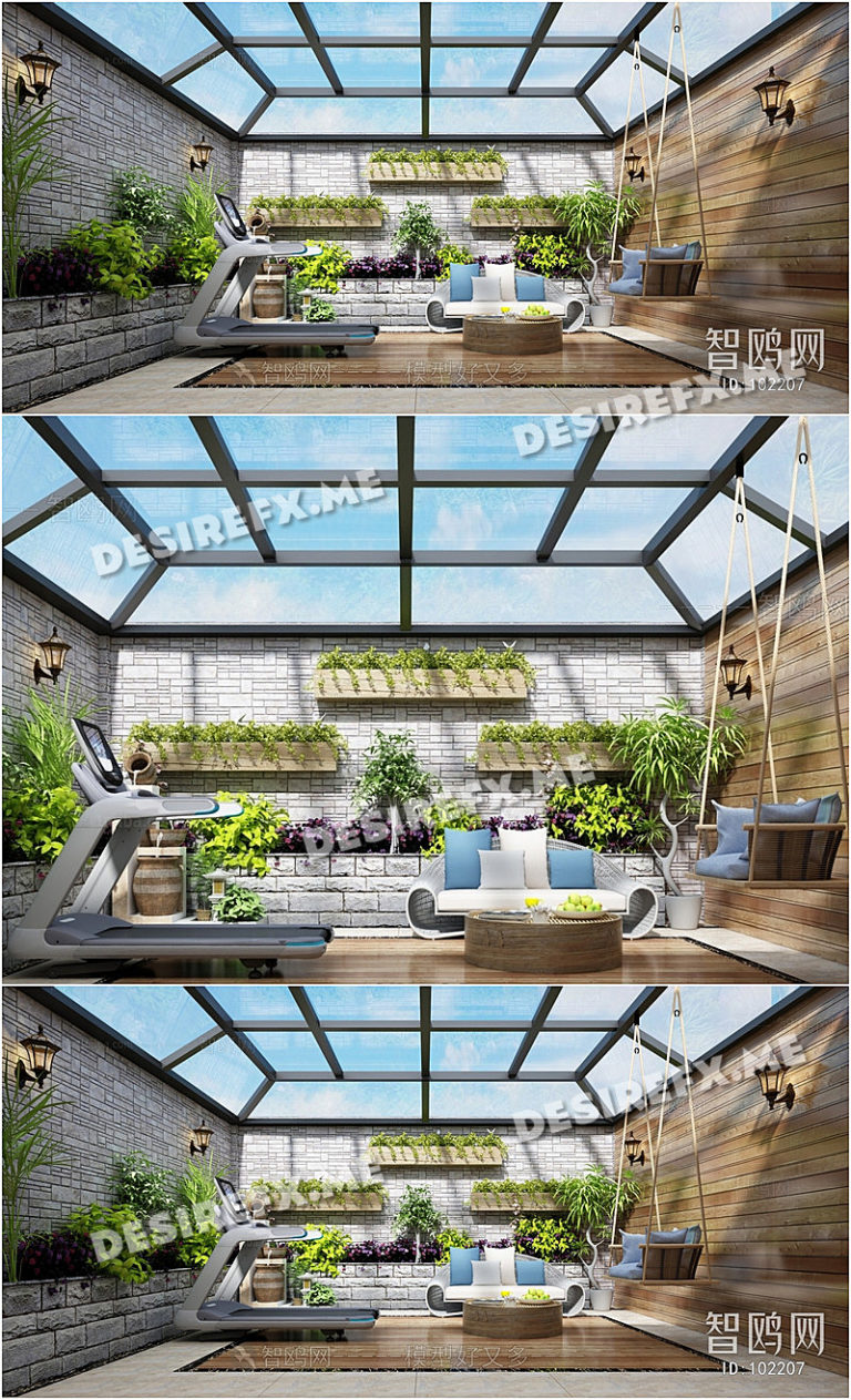 Desire FX 3d models | Modern Balcony Courtyard 21 – 3D Model
