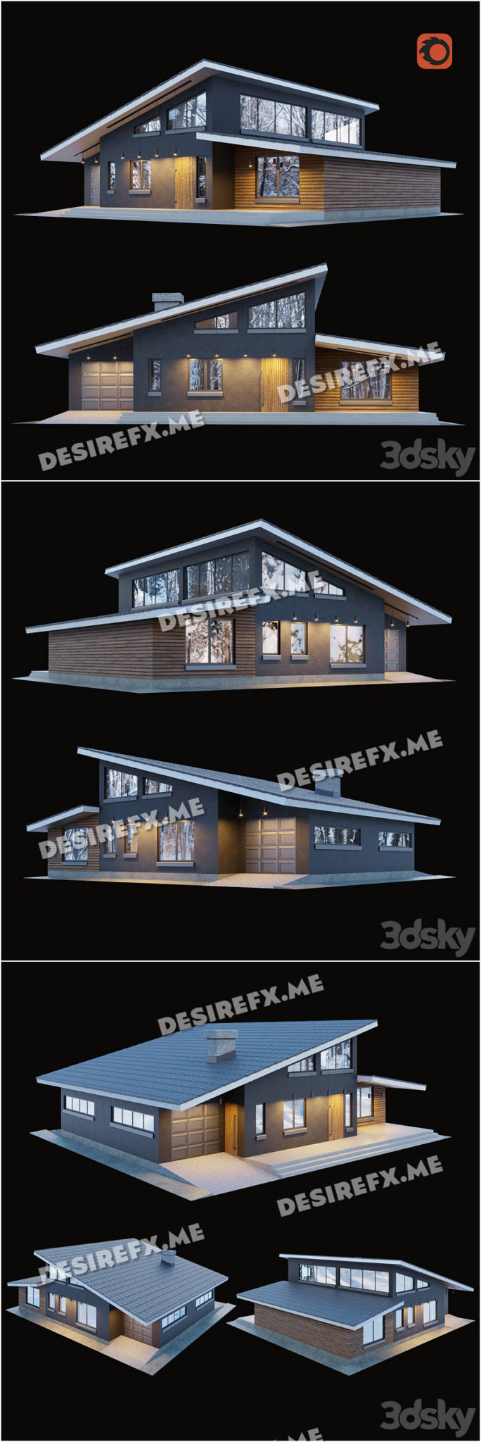 Desire FX 3d models | Modern cottage – 3D Model