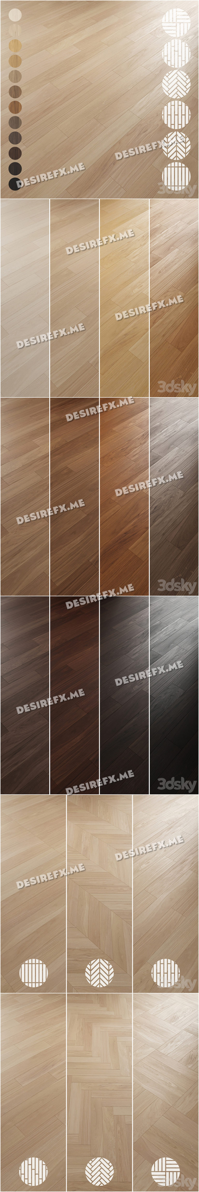 Desire FX 3d models | Oak Flooring Set 001 – 3D Model