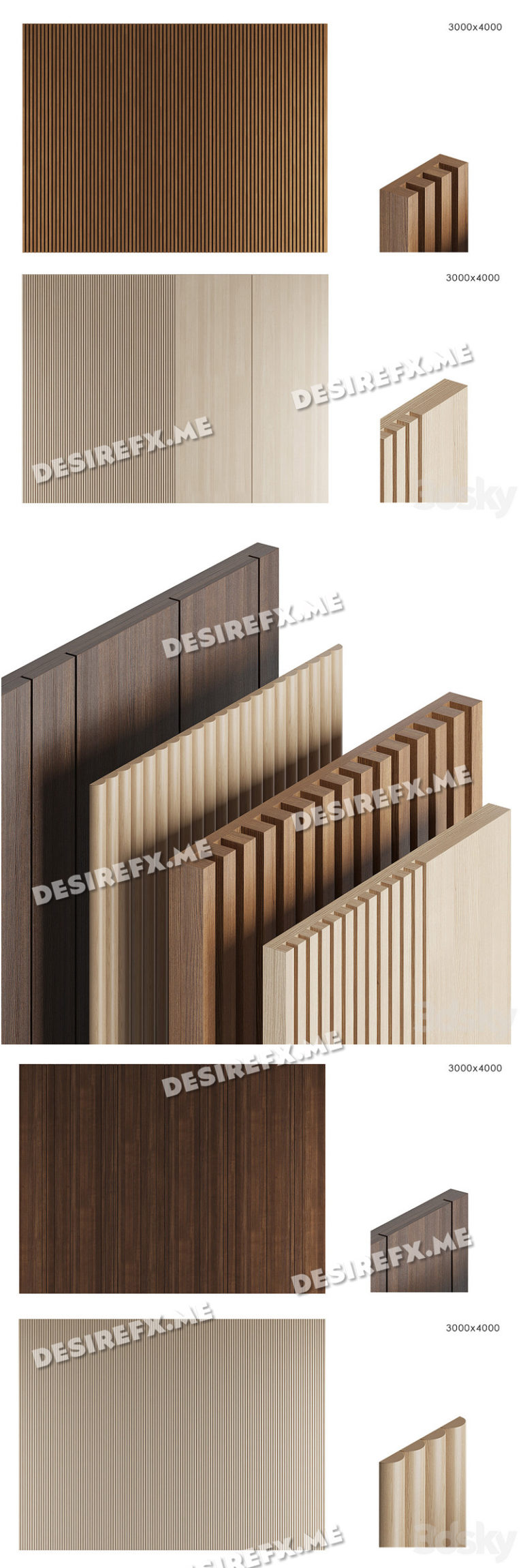 Desire FX 3d models | Wood panels set 1 – 3D Model