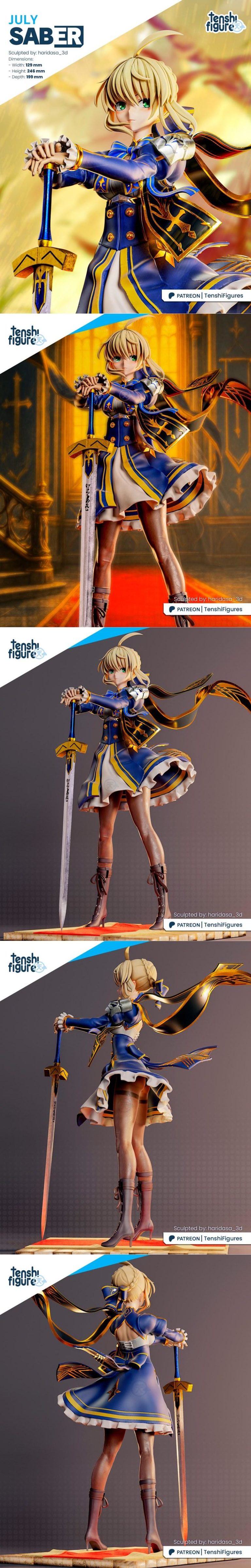 Desire FX 3d models | Tenshi Figures – Fate – Saber – 3D Print Model STL