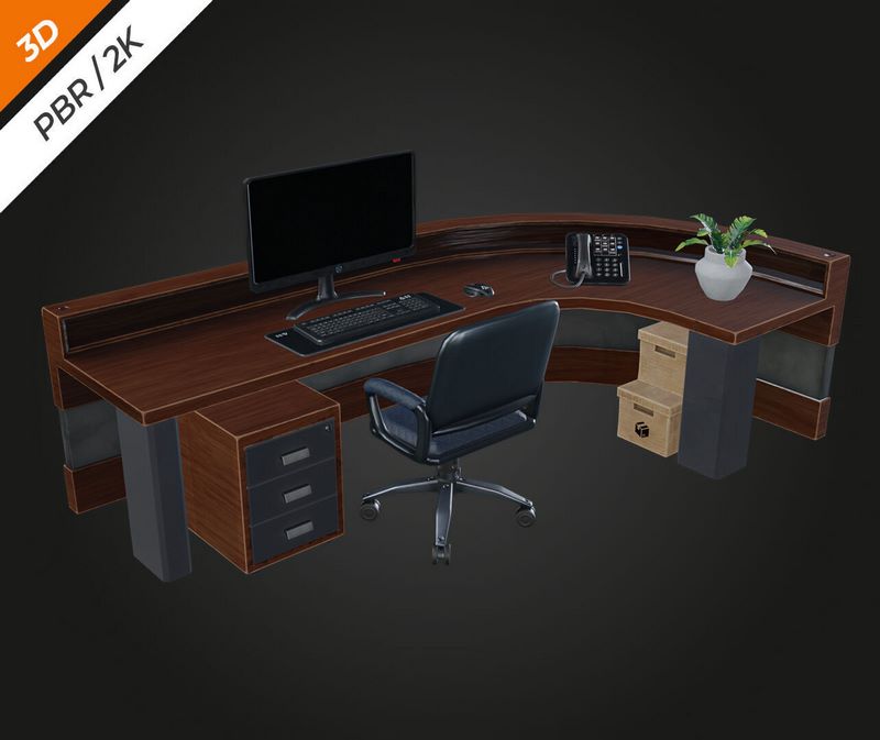 Desire FX 3d models | Receptionist Desk Low-poly 3D model