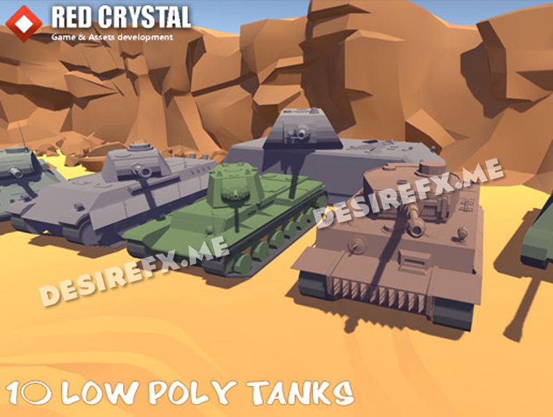 Desire FX 3d models | 10 Low-Poly Tanks – Unity