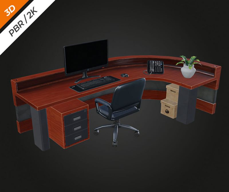 Desire FX 3d models | Receptionist Desk Low-poly 3D model