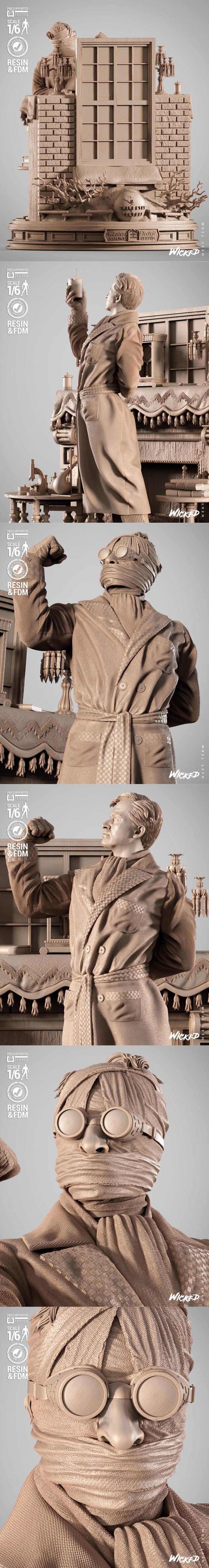 Desire FX 3d models | Wicked – Invisible Man Sculpture – 3D Print Model STL