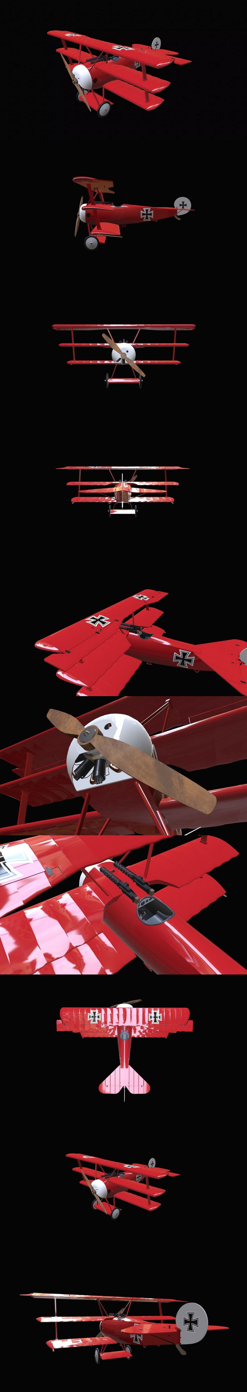 Desire FX 3d models | Fokker DR-1 Low-poly 3D model