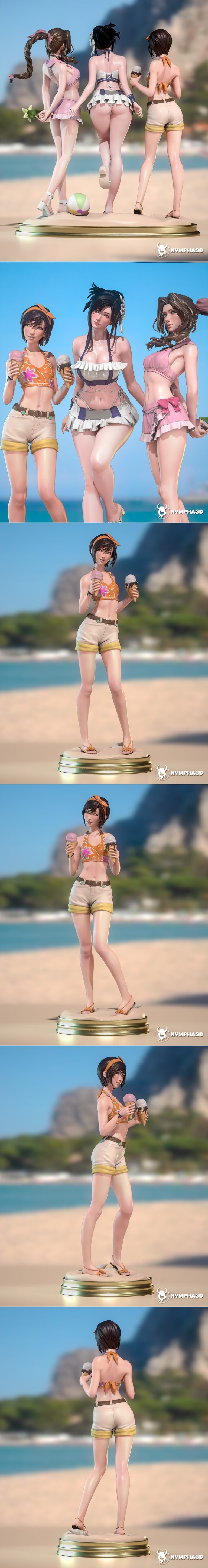 Desire FX 3d models | Nympha – FFVII Girls Diorama – 3D Print Model STL