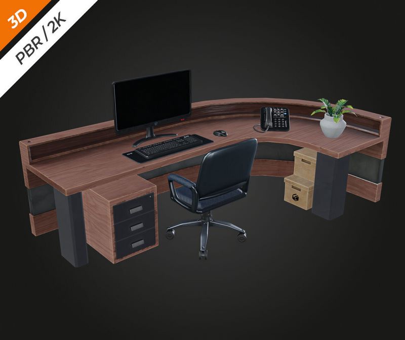 Desire FX 3d models | Receptionist Desk Low-poly 3D model