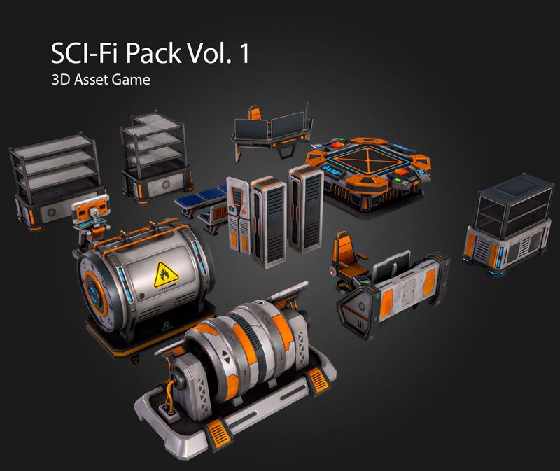 Desire FX 3d models | SCI-FI Pack Vol 1 Low-poly 3D model