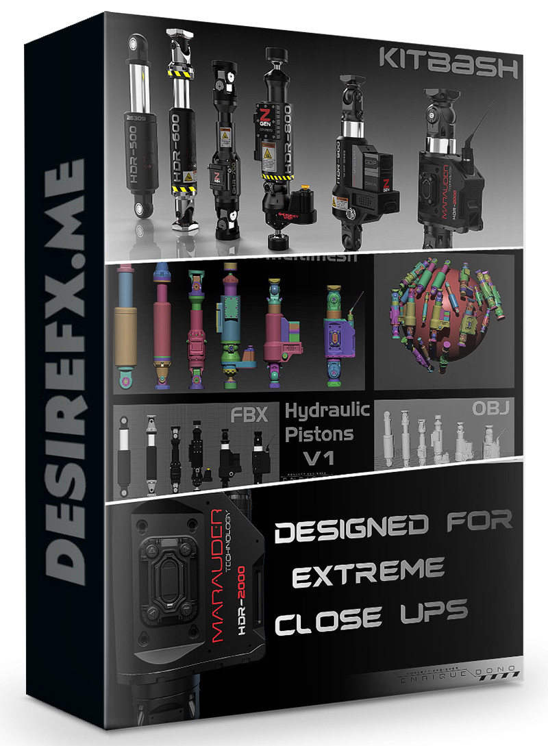 Desire FX 3d models | Kitbash Hydraulic Pistons V1