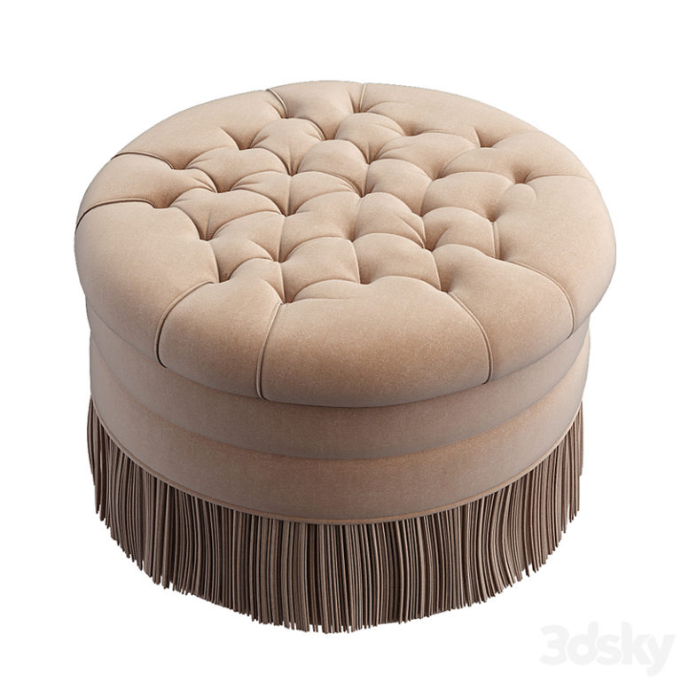 Desire FX 3d models | Round tufted ottoman – 3D Model