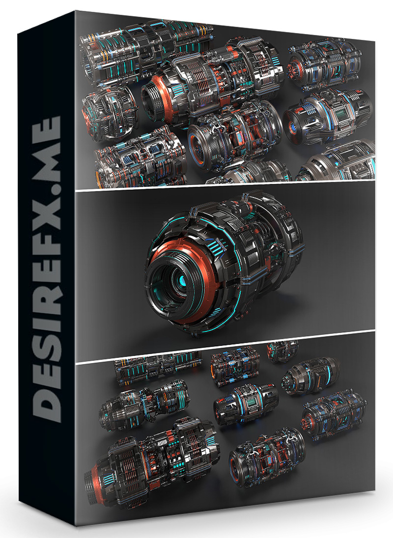 Desire FX 3d models | Sci-Fi Mega Elements KITBASH – SUBDIVISION READY