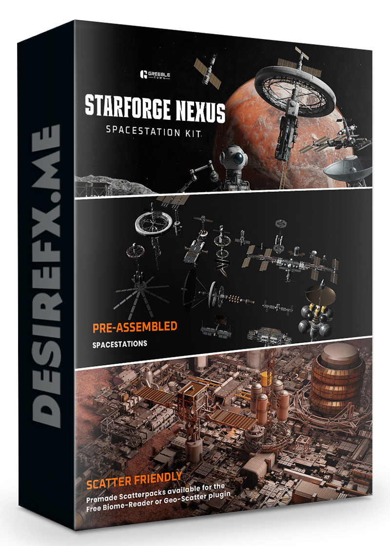 Desire FX 3d models | Starforge Nexus – Spacestation Kitbash Greeble Assets