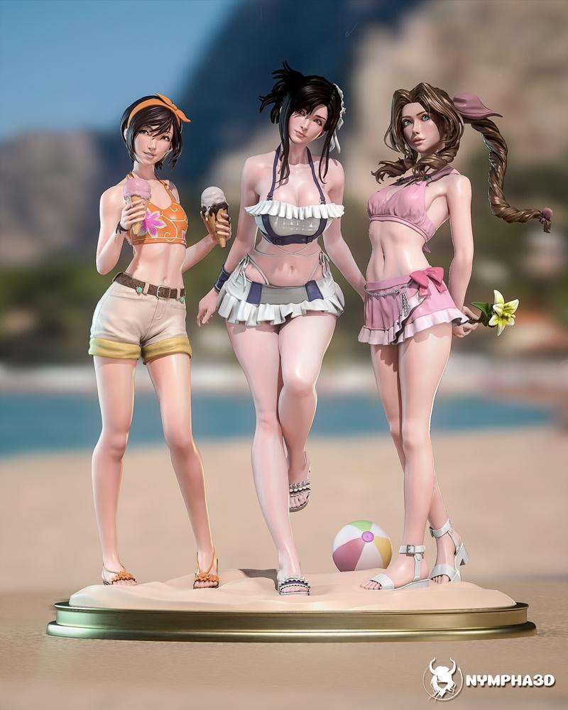 Desire FX 3d models | Nympha – FFVII Girls Diorama – 3D Print Model STL