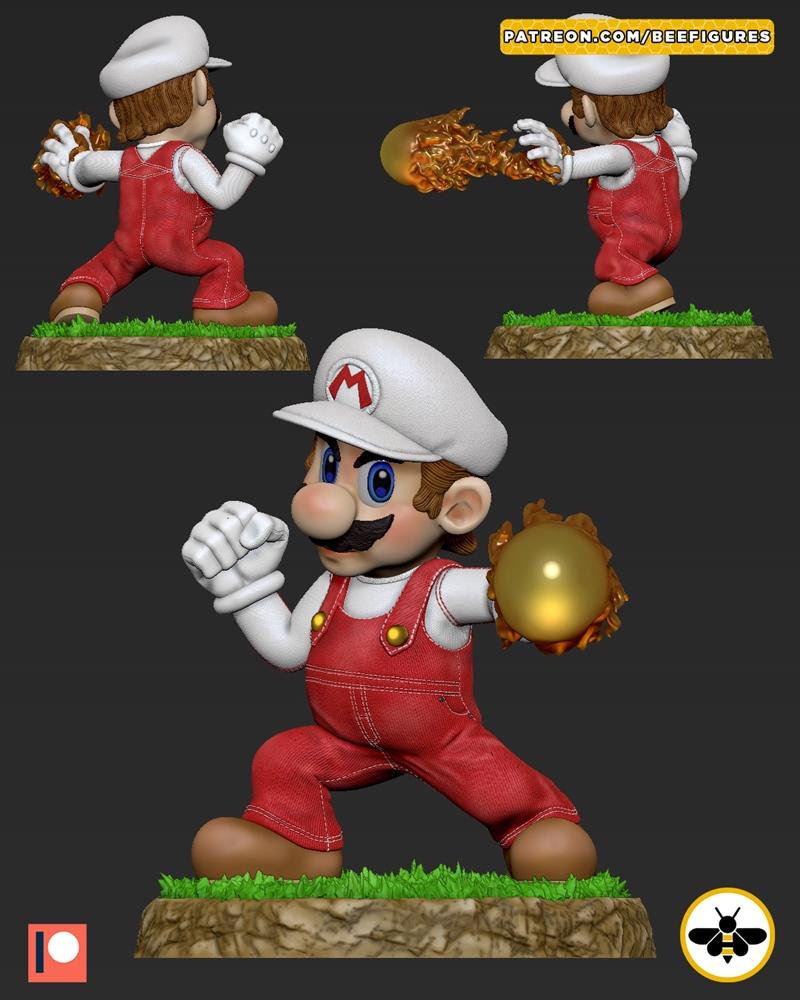 Desire FX 3d models | Bee Figures – Super Mario – Fire Mario – 3D Print ...