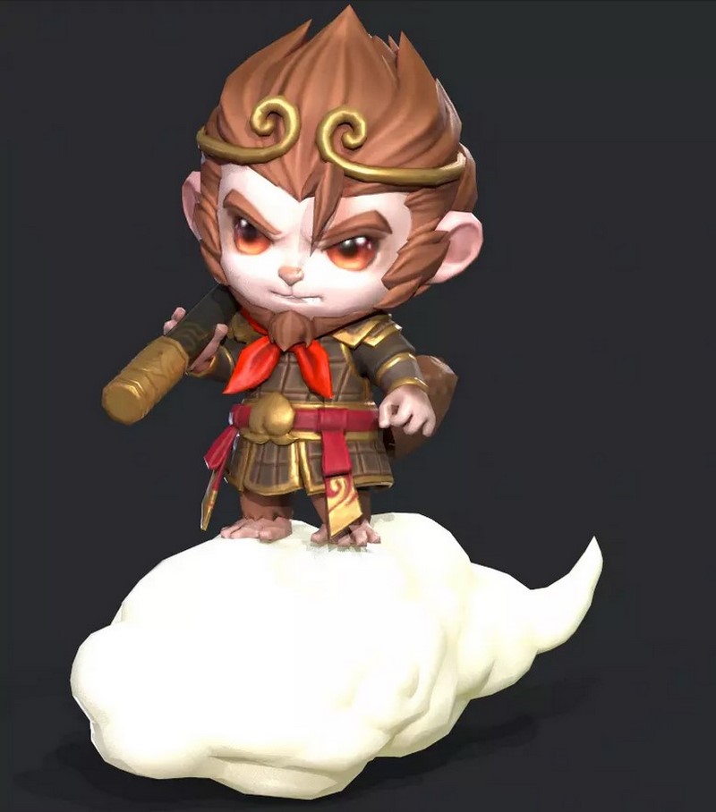 Desire FX 3d models | Cartoon version of Sun Wukong Low-poly 3D model