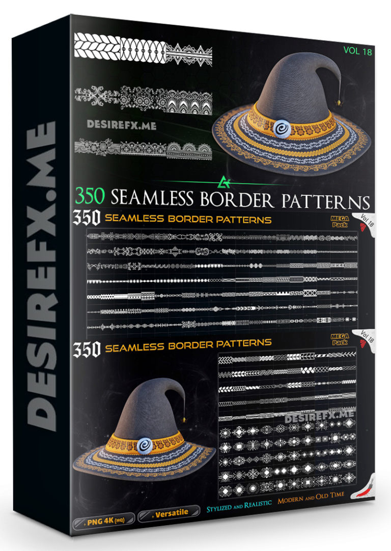 Desire FX 3d models | 350 Alpha Seamless Border Patterns (MEGA Pack ...