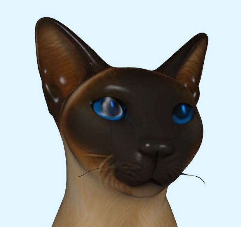 Desire FX 3d models | Majestic Siamese Cat Realistic Figurine for 3D ...