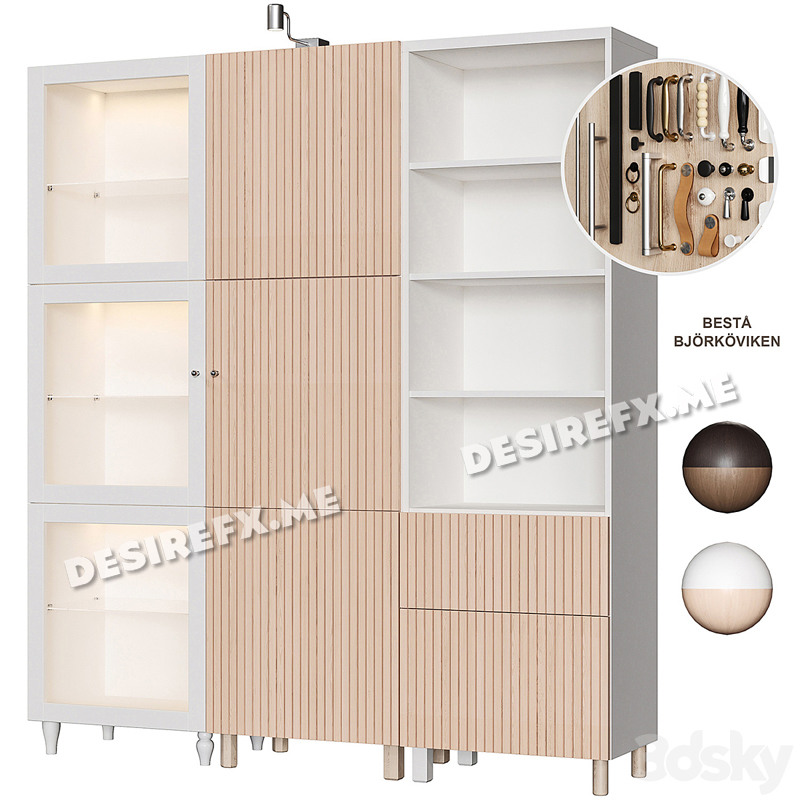 Desire FX 3d models | Ikea Bestå Björköviken Wardrobe – 3D Model