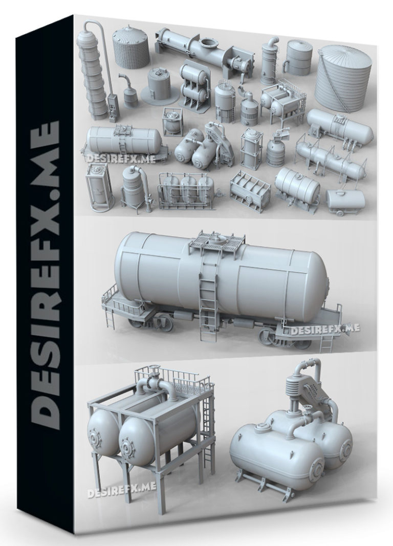 Desire FX 3d models | Industrial Tanks – Part 2 – 25 pieces