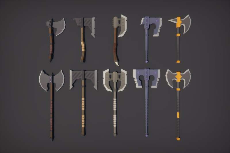 Desire FX 3d models | Low Poly RPG Fantasy Weapons v1.0 – Unity