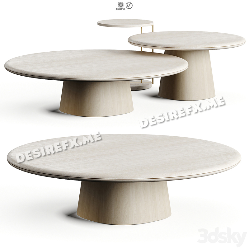 Desire FX 3d models | Meridiani LEON 2025 Travertino Coffee Table – 3D ...