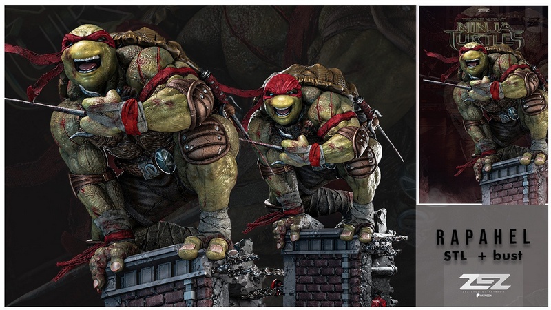 Desire FX 3d models | ZEZ Studios – Raphael TMNT + Bust – 3D Print Model