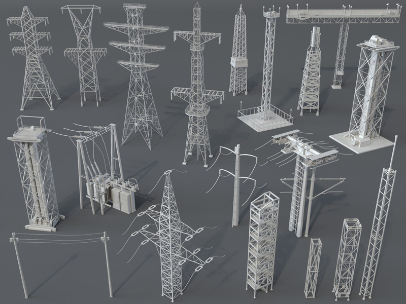 Desire FX 3d models | Electric Towers – 20 Pieces
