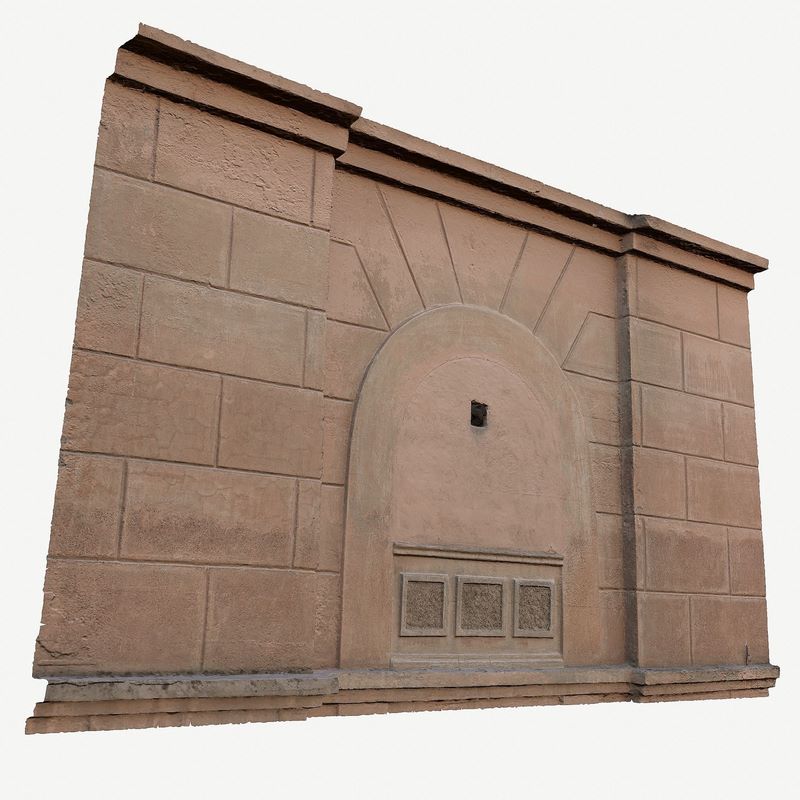 Desire FX 3d models | The wall of the old building Low-poly 3D model
