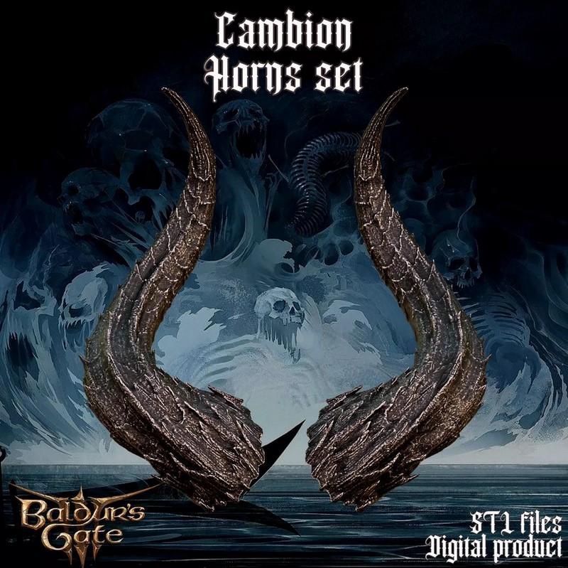 Desire FX 3d models | Fantasy Cambion Horns Set Baldurs Gate 3 3D print ...