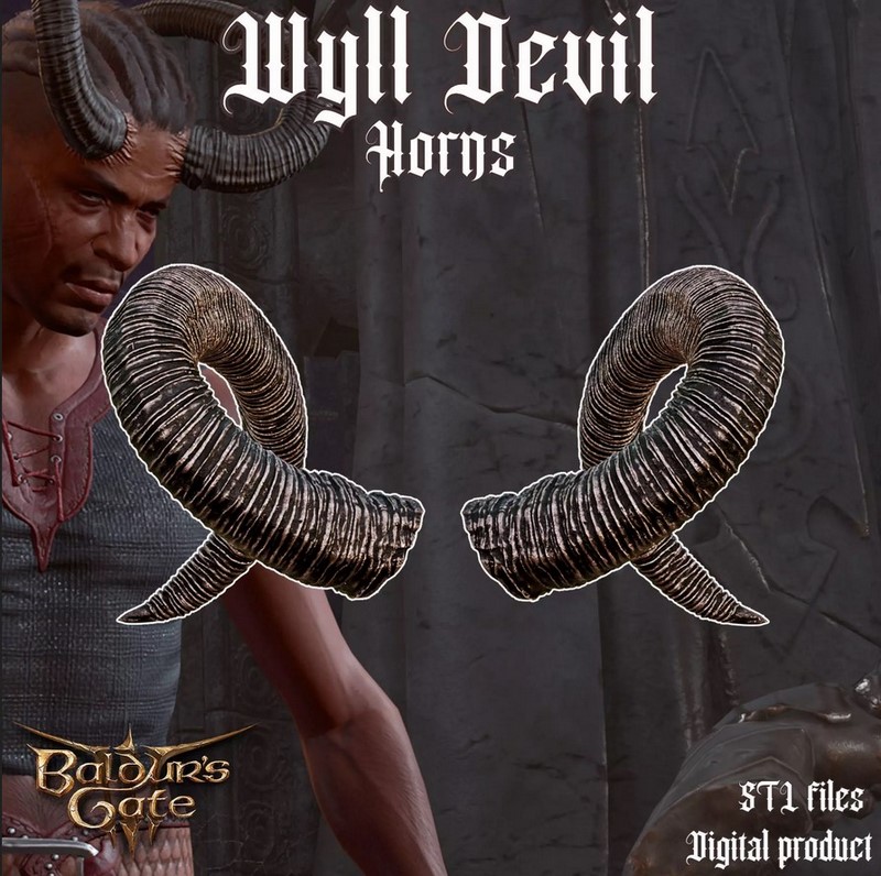 Desire FX 3d models | Fantasy Wyll Cosplay Horns Baldurs Gate 3 3D ...