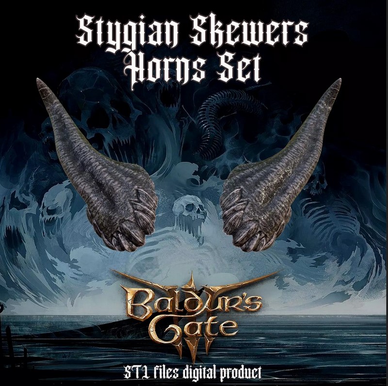 Desire FX 3d models | Fantasy Stygian Skewers Horns Set Baldurs Gate 3 ...