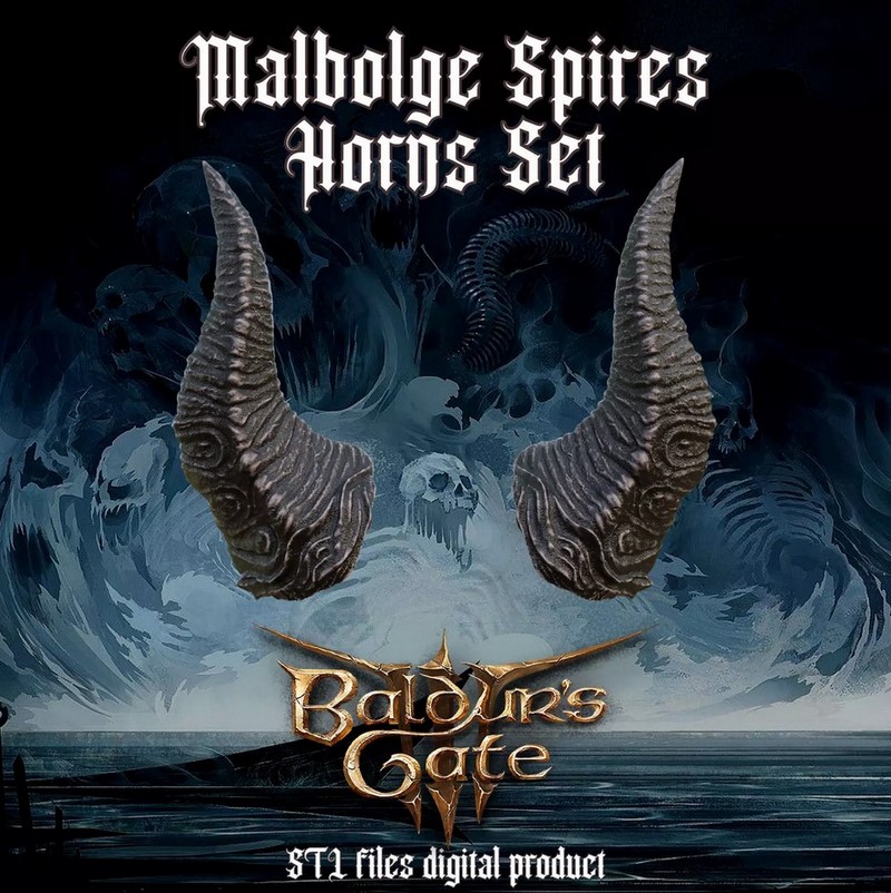Desire FX 3d models | Fantasy Malbolge Spires Horns Set Baldurs Gate 3 ...