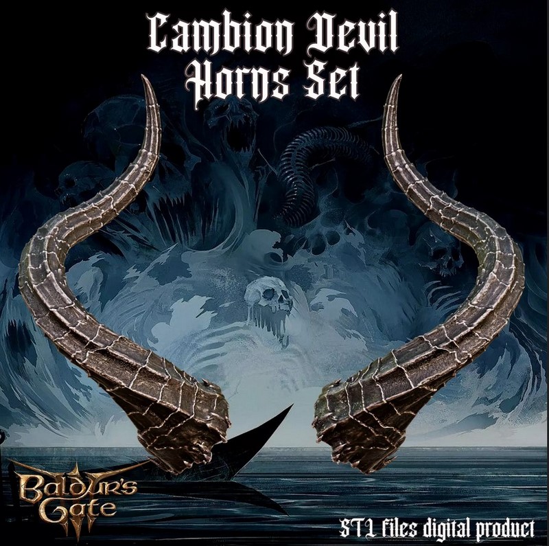 Desire FX 3d models | Fantasy Cambion Devil Horns Set Baldurs Gate 3 3D ...