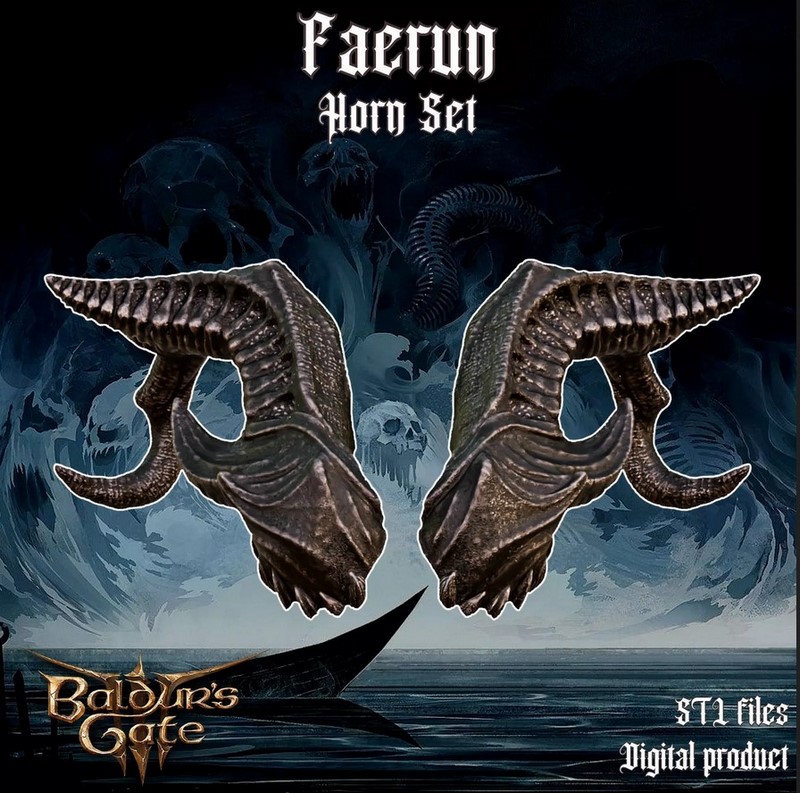 Desire FX 3d models | Fantasy Faerun Horns Set Baldurs Gate 3 3D print ...