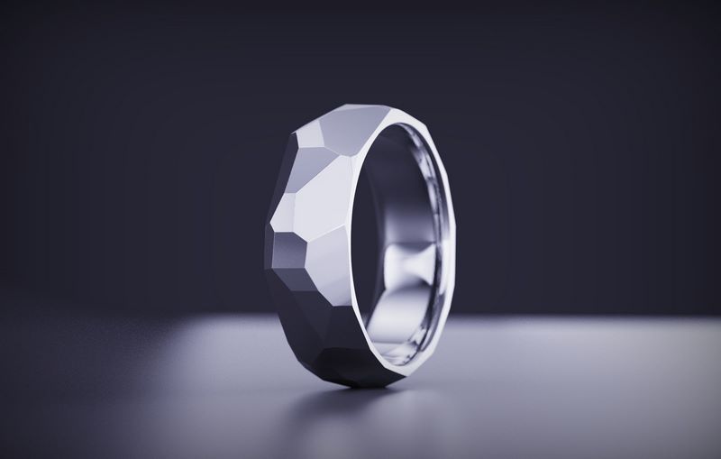 Desire FX 3d models | Diamond Cut Ring Faceted for 3D Print 3D print model