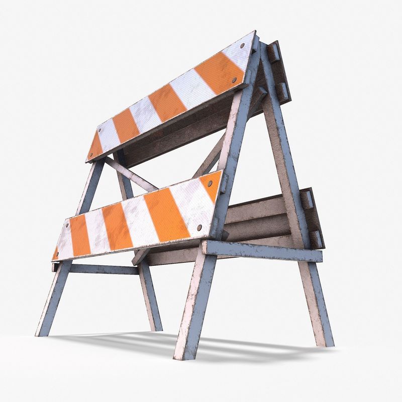 Desire FX 3d models | Roadworks Barricade Dirt PBR model Low-poly 3D model