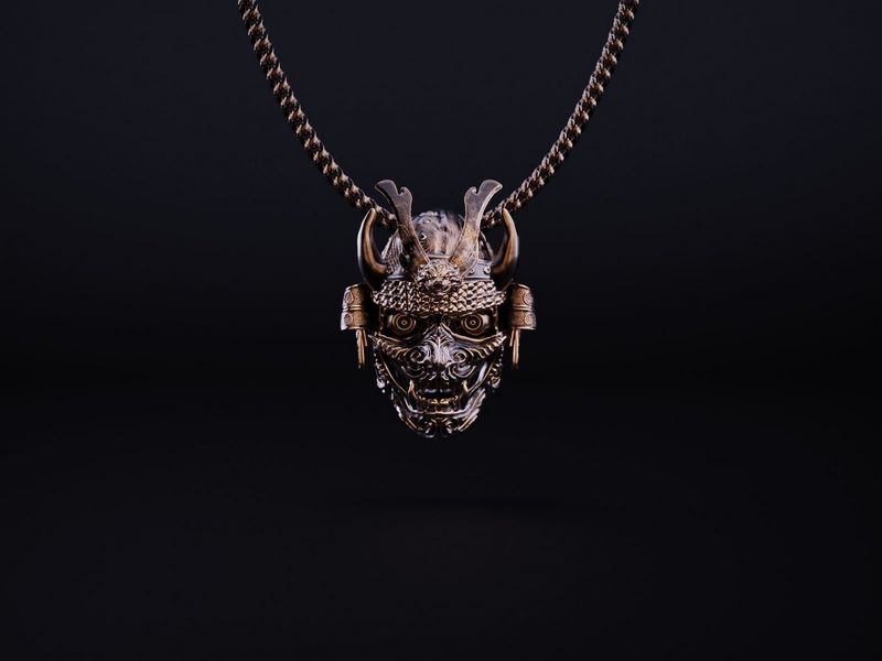 Desire FX 3d models | Oni Samurai Pendant Hannya Japanese 3D print model